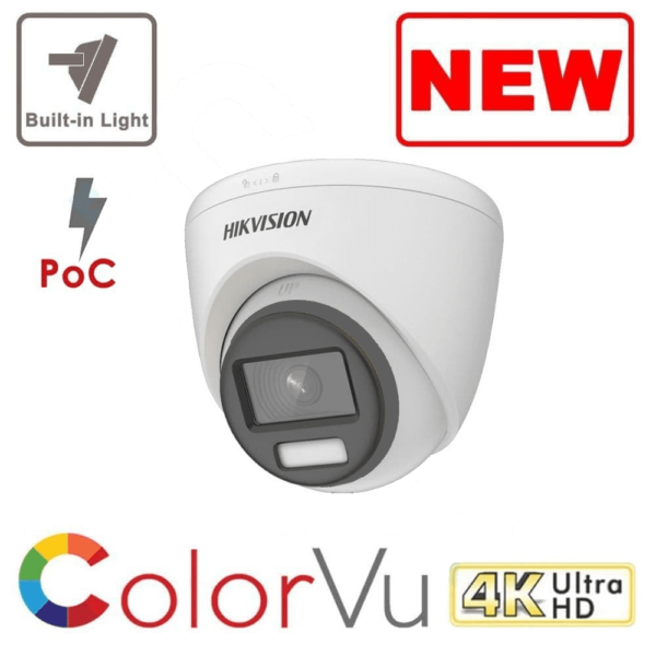 מצלמה צינור Hikvision 3K ColorVu Audio Fixed Bullet Camera DS-2CE12KF0T ...